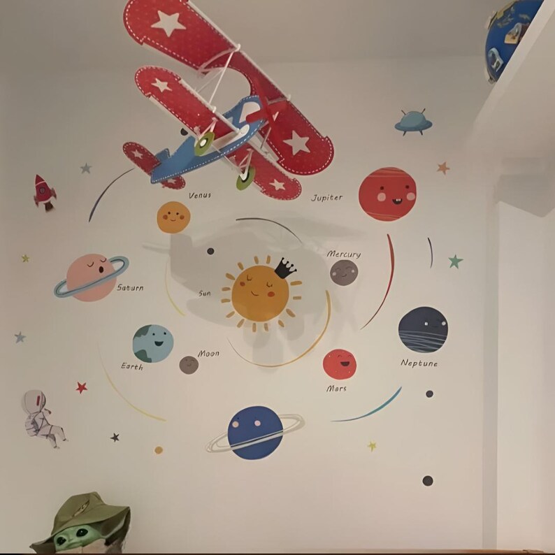 Solar System Wall Stickers, Space Wall Decal, Galaxy Sticker, Toddler ...