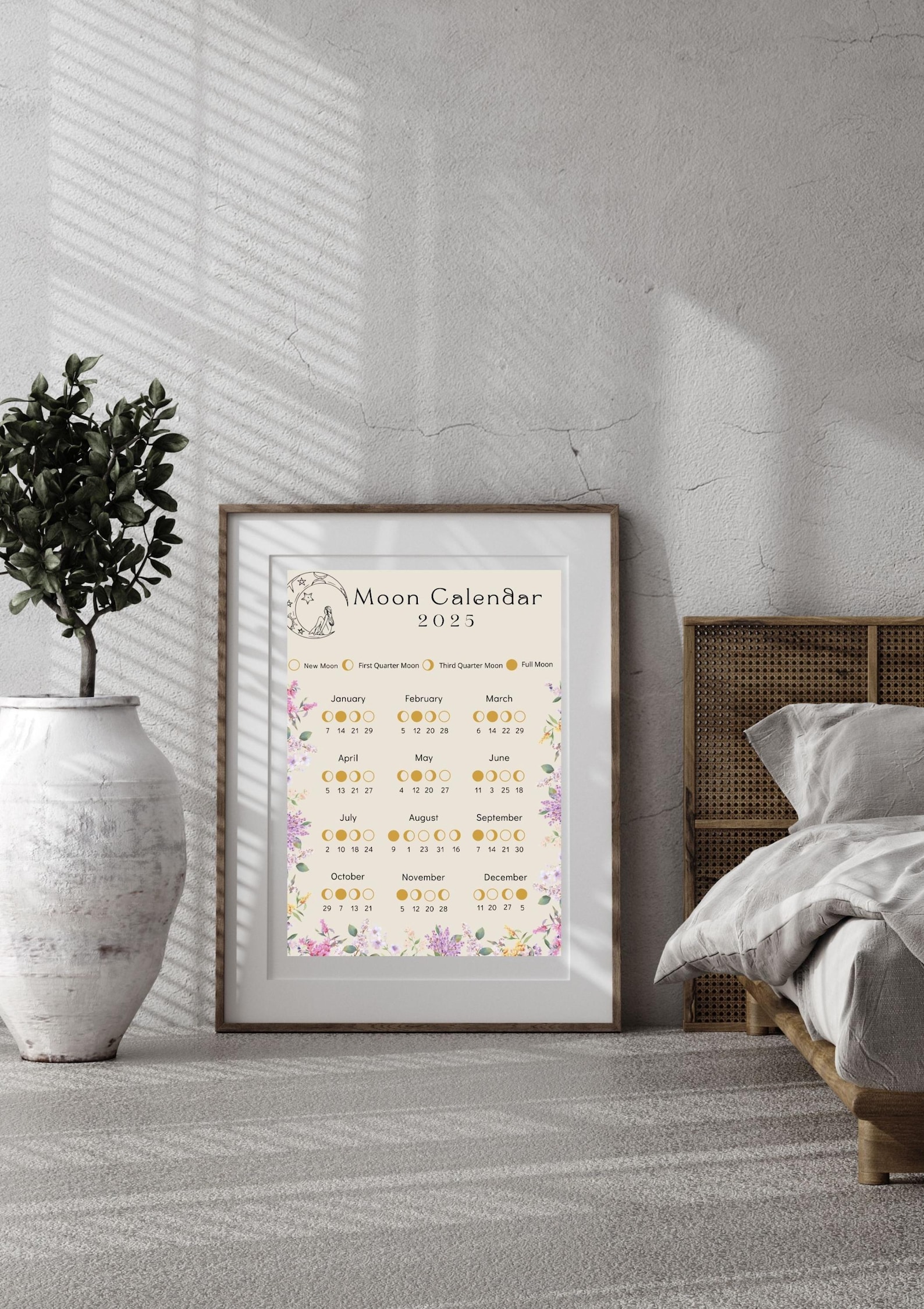 Moon Calendar | Lunar Calendar | Moon Phase Planner | Full Moons ...