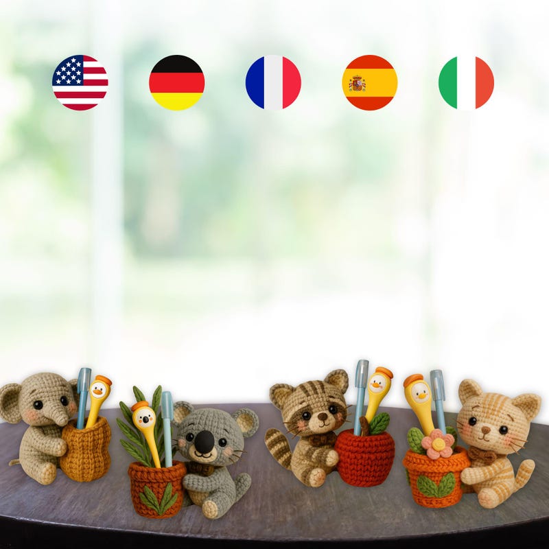 Cat Crochet Needle Holder - Etsy