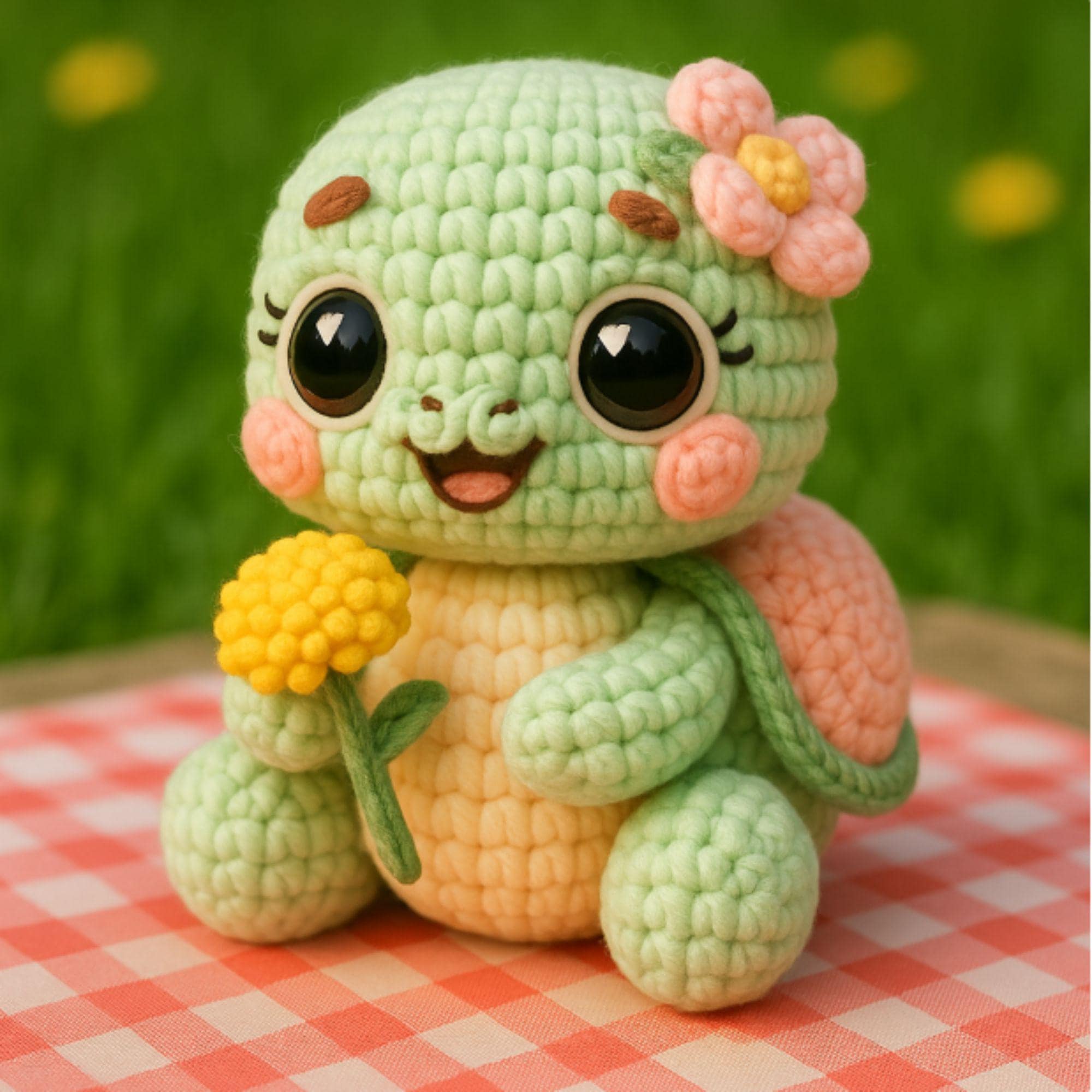 Amigurumi Mint Turtle Crochet Pattern PDF – Cute Pastel Turtle Toy ...