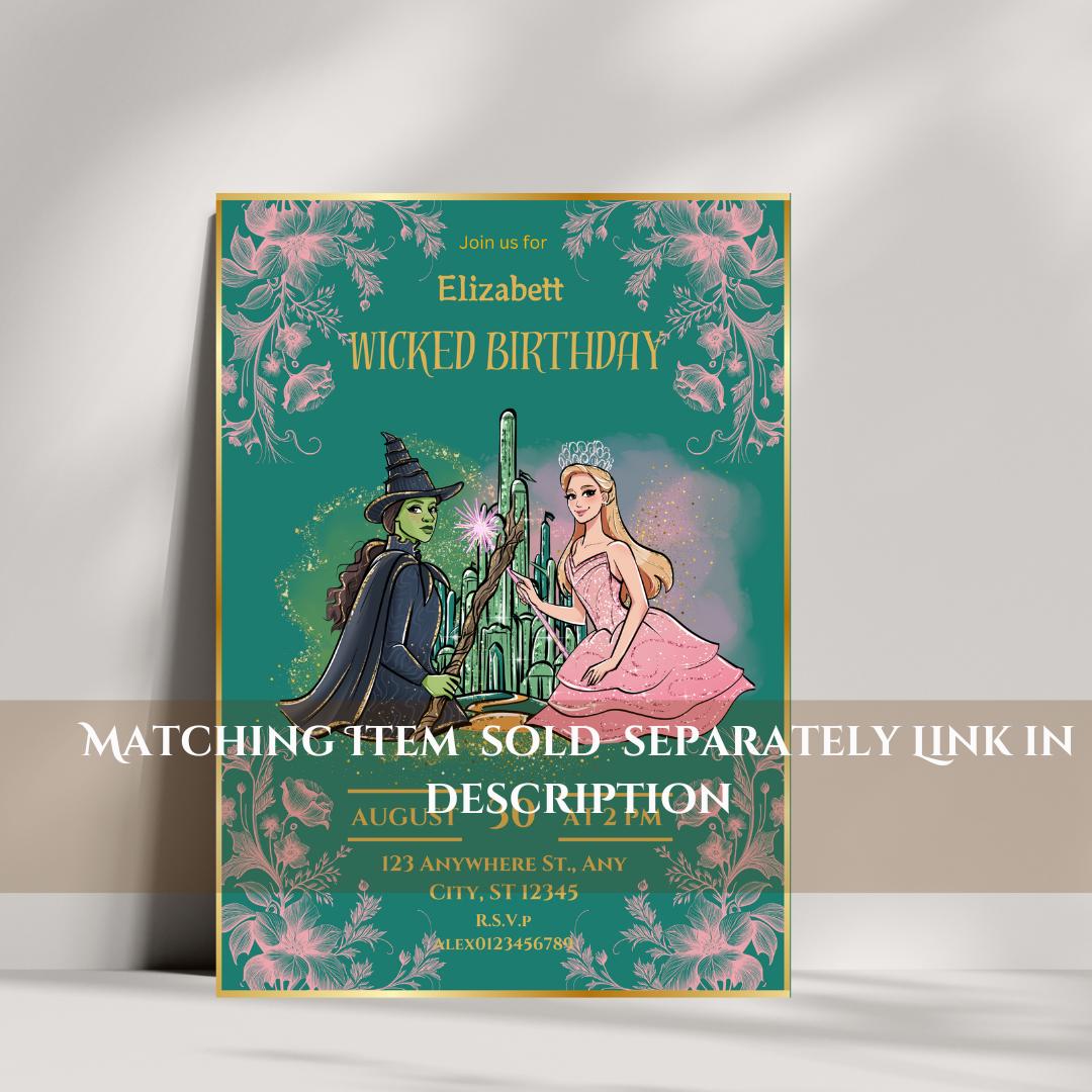 Wicked Birthday Party Welcome Poster: Glinda & Elphaba (editable Canva ...