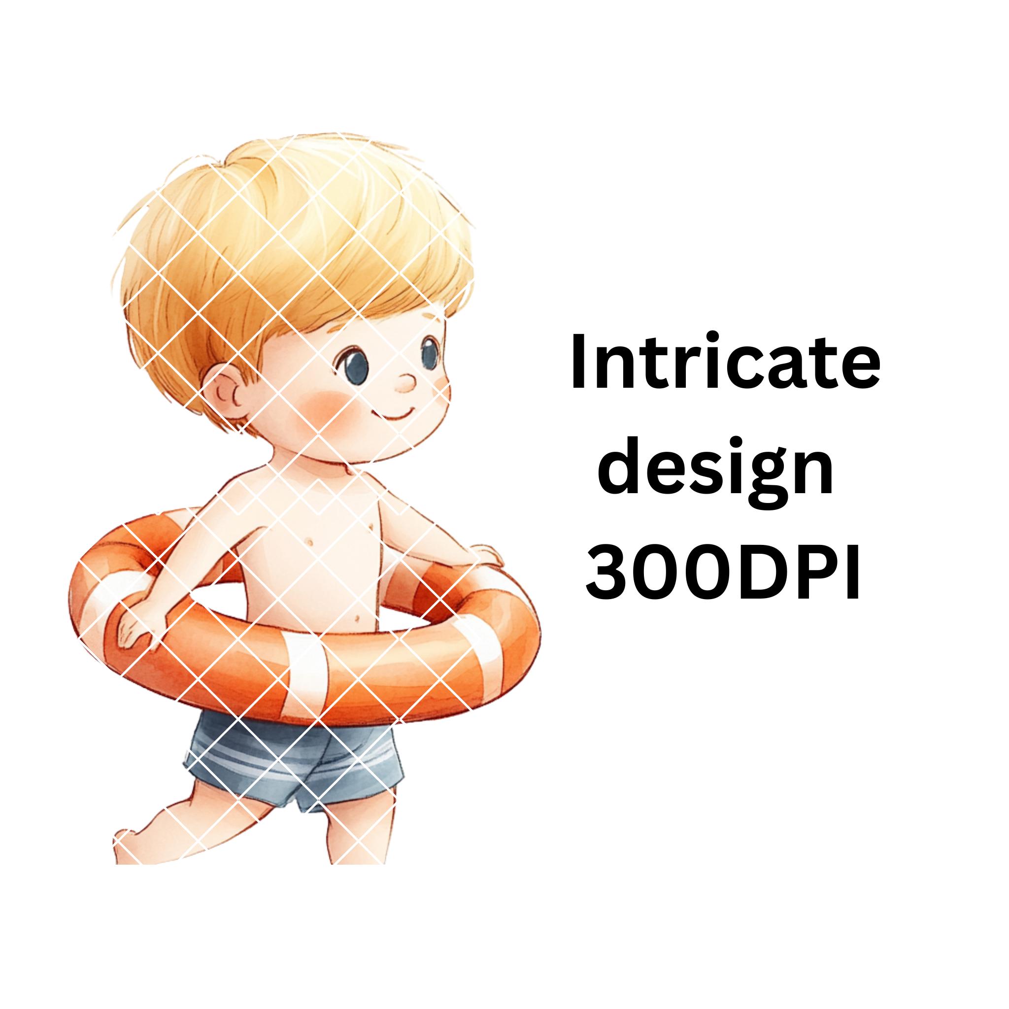 Cute Summer Beach Vacation Clip Art, Children Beach Clipart, Watercolor ...