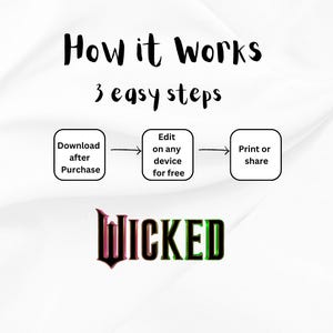 Wicked Birthday Invitation: Editable Musical Party Invite (digital ...