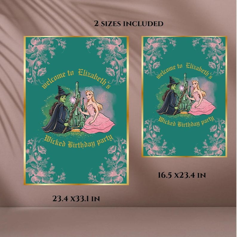 Wicked Party Welcome Poster Wicked Movie Party Decor, Glinda Elphaba ...