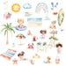 Cute Summer Beach Vacation Clip Art, Children Beach Clipart, Watercolor ...