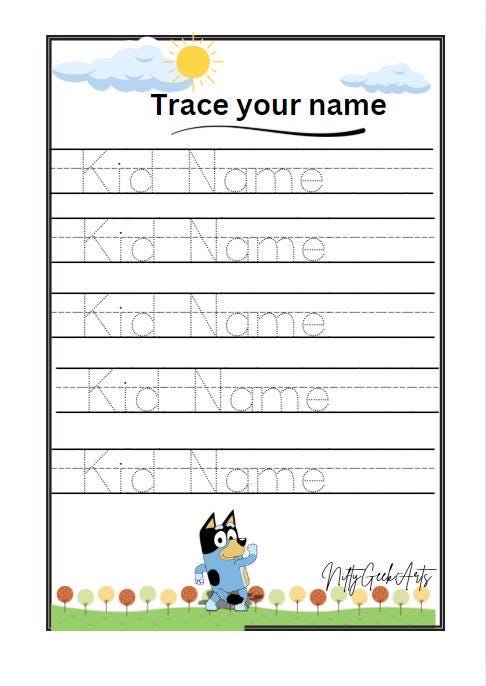 Customisable Name Tracing Worksheet Canva Editable Worksheets Template ...