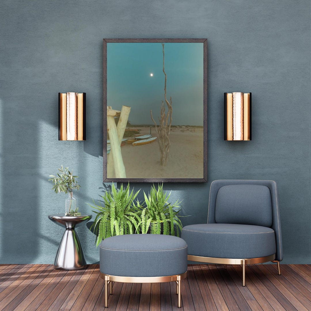 African Moon Beach Indoor and Outdoor Moonlight Silk Posters - Etsy