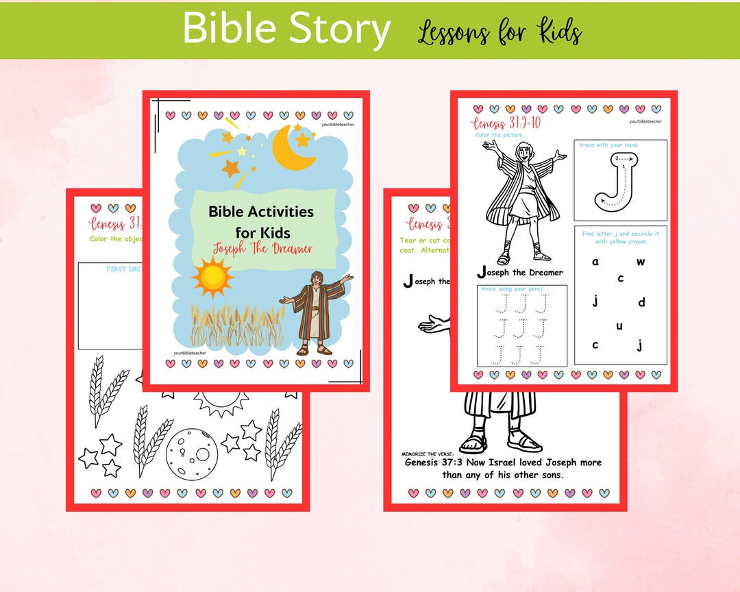 Joseph the Dreamer | Preschool Pre-k + Kindergarten Activity | Tracing ...