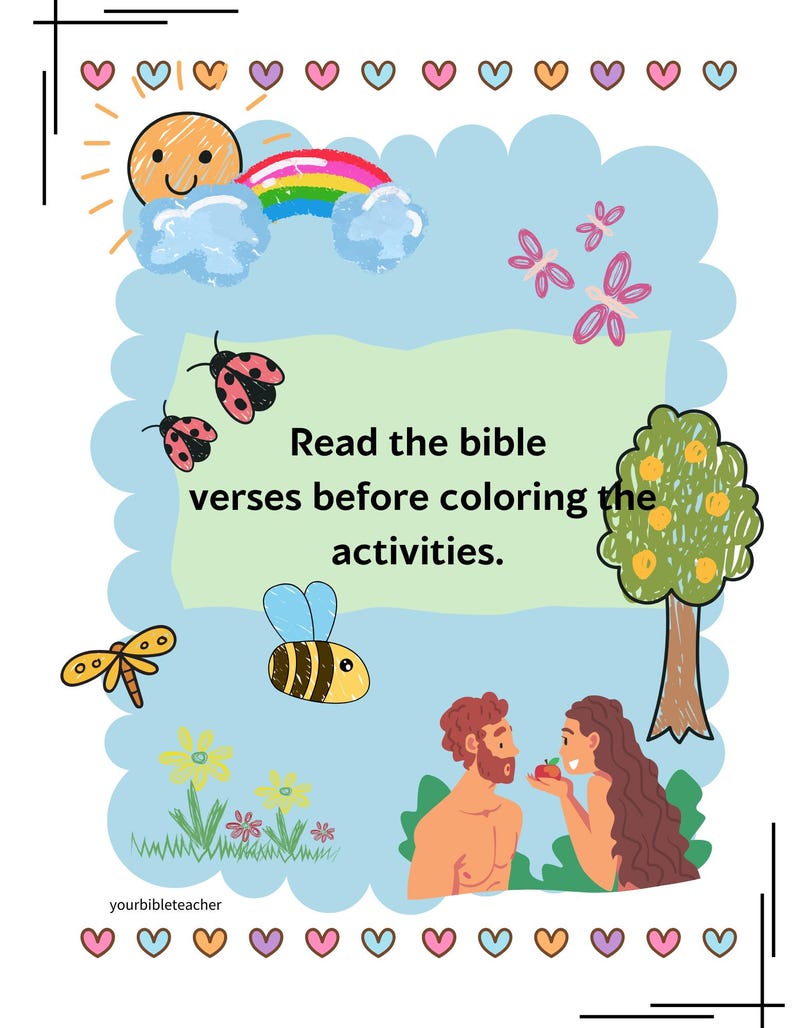 Genesis, Bible Activity Sheets, Worksheets for Preschool, Christian ...