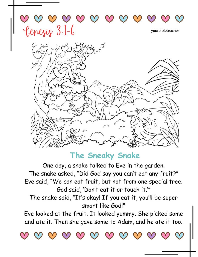 Genesis, Bible Activity Sheets, Worksheets for Preschool, Christian ...
