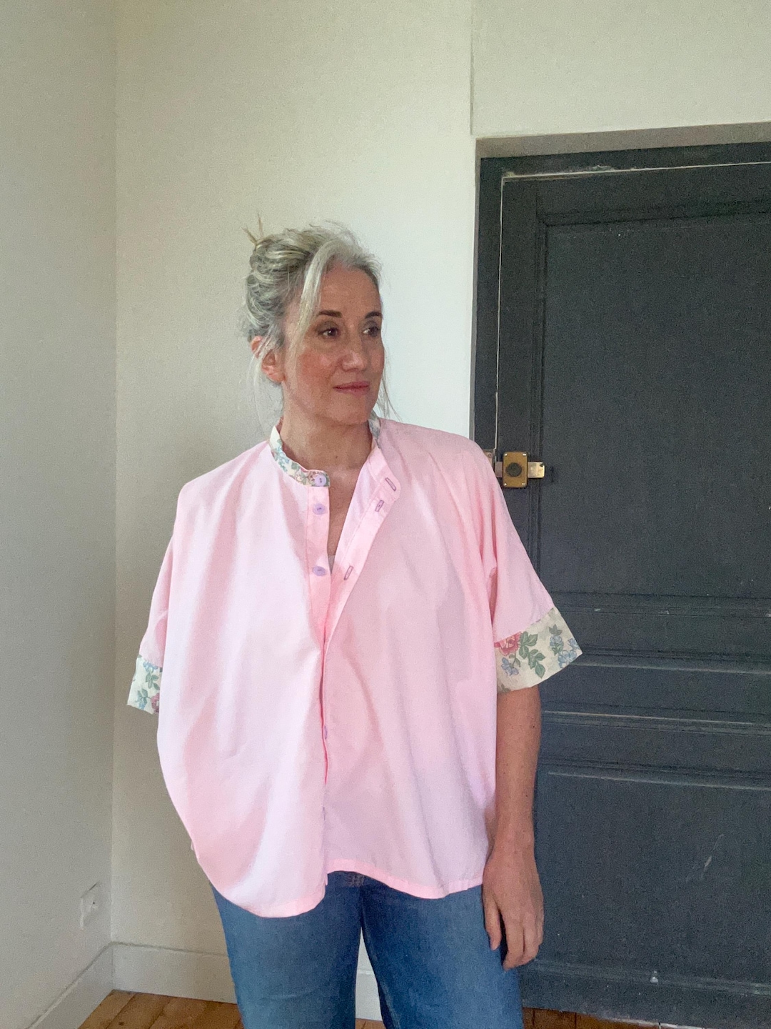Upcycled Vintage Blouse - Women's Blouse in Recycled Cotton - Zero ...