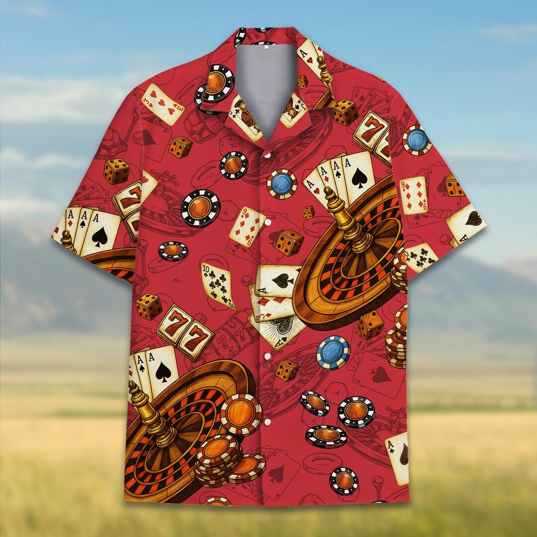 Casino Hawaiian Shirt for Men Women, Gambling Button-down Shirt Short ...