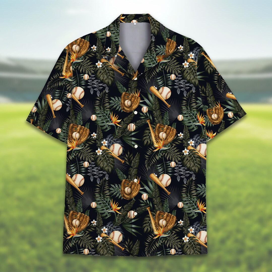 Baseball Hawaiian Shirt Men Women Youth, Tropical Aloha Shirt, Funny ...