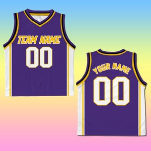 Customizable Basketball Jersey Team Name Number, Custom Adult Kid Youth ...
