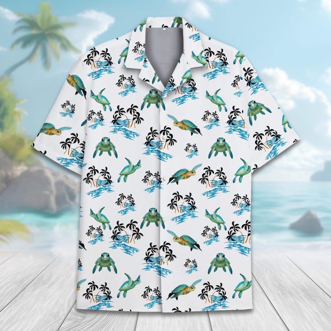 Sea Turtle Hawaiian Shirt for Men Women Youth, Ocean Animal Beach Shirt ...