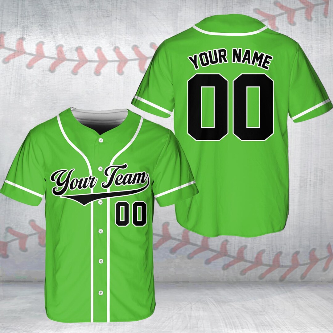 Customizable Baseball Jersey With Team Name & Number, Personalization ...
