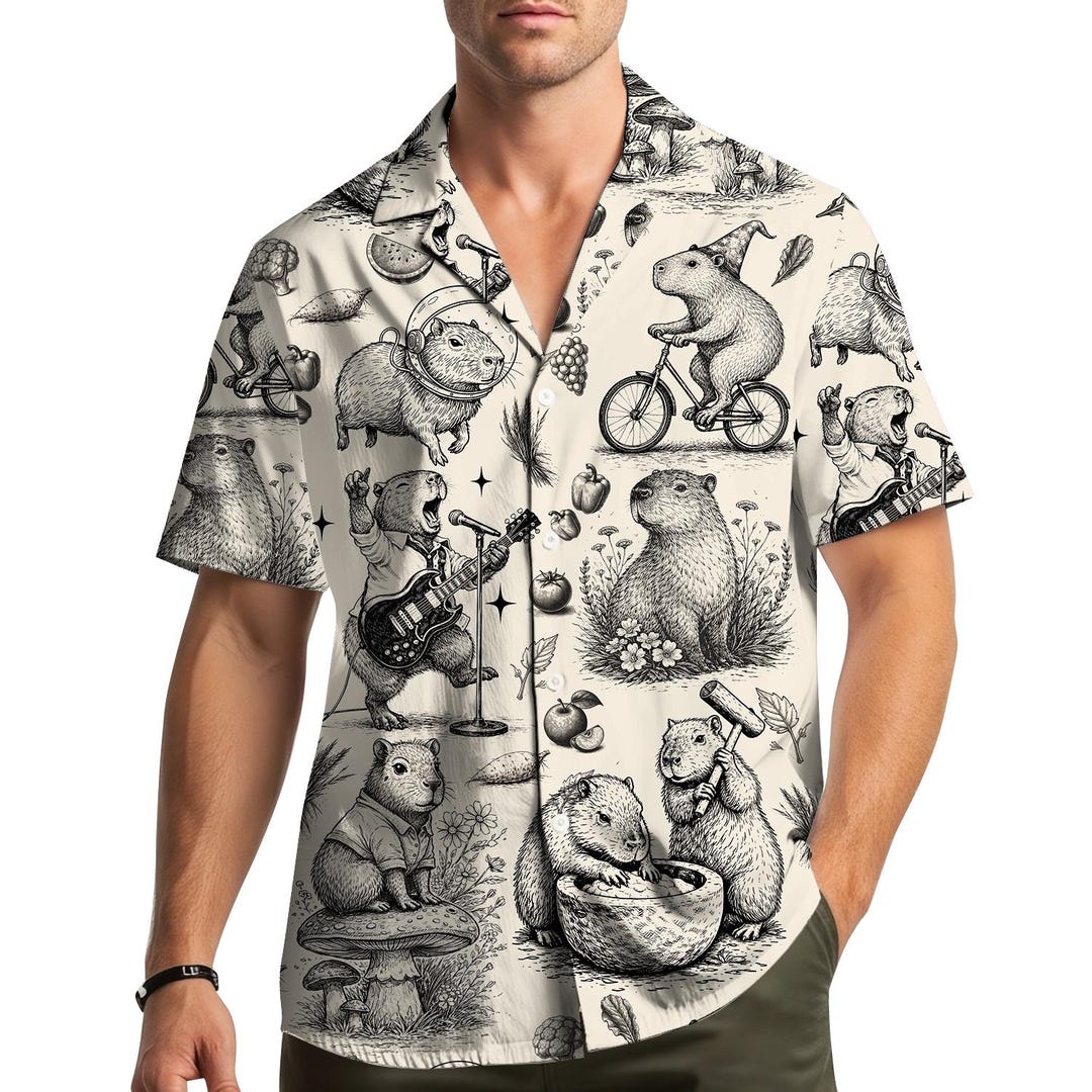 Capybara Hawaiian Shirt for Men Women Youth, Funny Animal Shirt, Cute ...