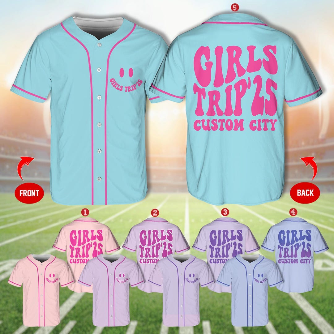 Custom Girl Trip 2025 Baseball Jersey, Personalized Name & Number ...