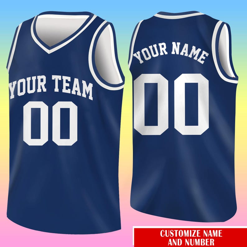 Customizable Basketball Jersey With Team Name & Number, Personalization ...