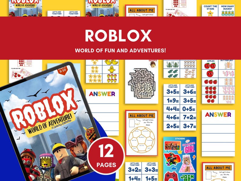 Roblox Busy Book for Kids Educational Activity Binder, Toddler Quiet ...