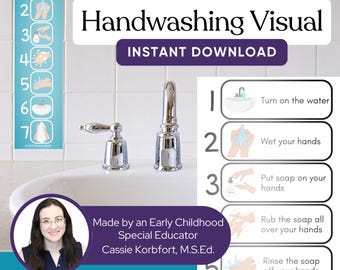 Hand Washing Visual - Hand Washing Chart - Educational Chart - Hand ...
