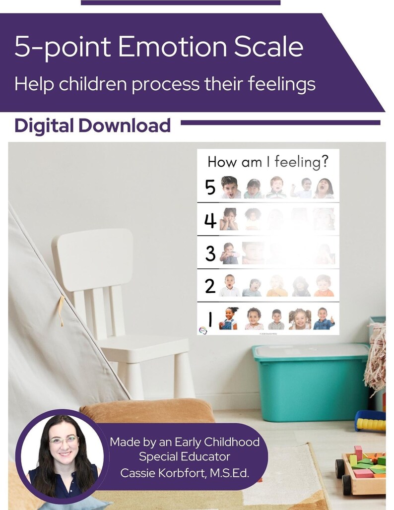 5 Point Scale With Real Childrens Faces for Emotional Regulation - Etsy