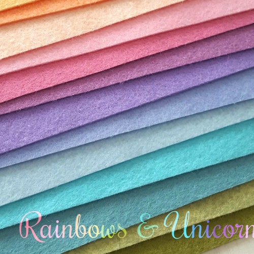 Rainbows and Unicorns Wool Blend Felt Collection 15 6x9 | Etsy