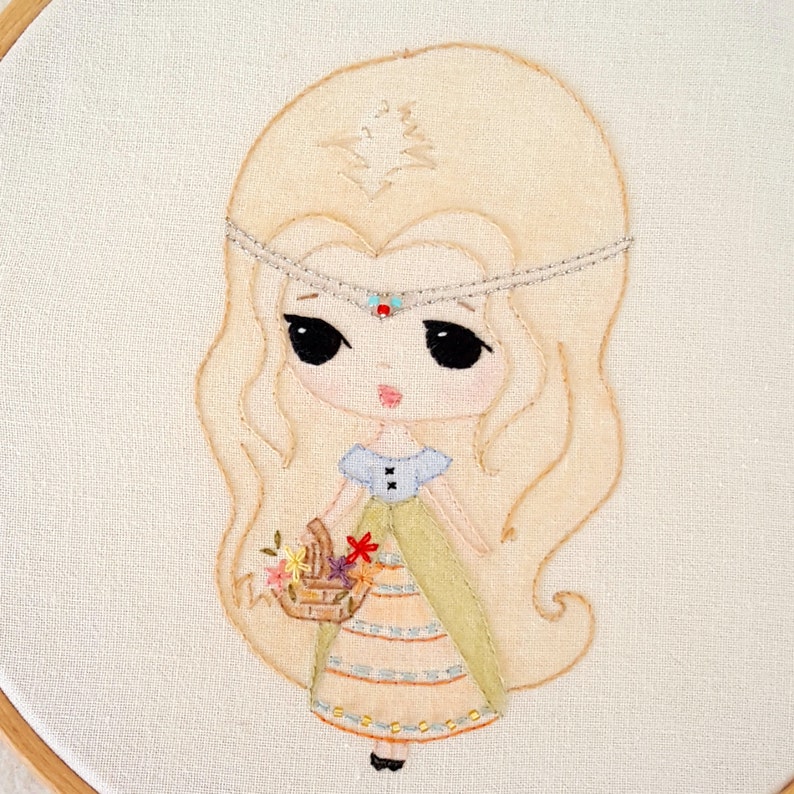 Embroidered Princess pdf Embroidery Pattern Instant Download | Etsy