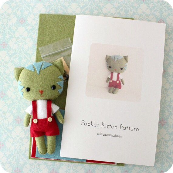 Pocket Kitty Pattern Kit | Etsy