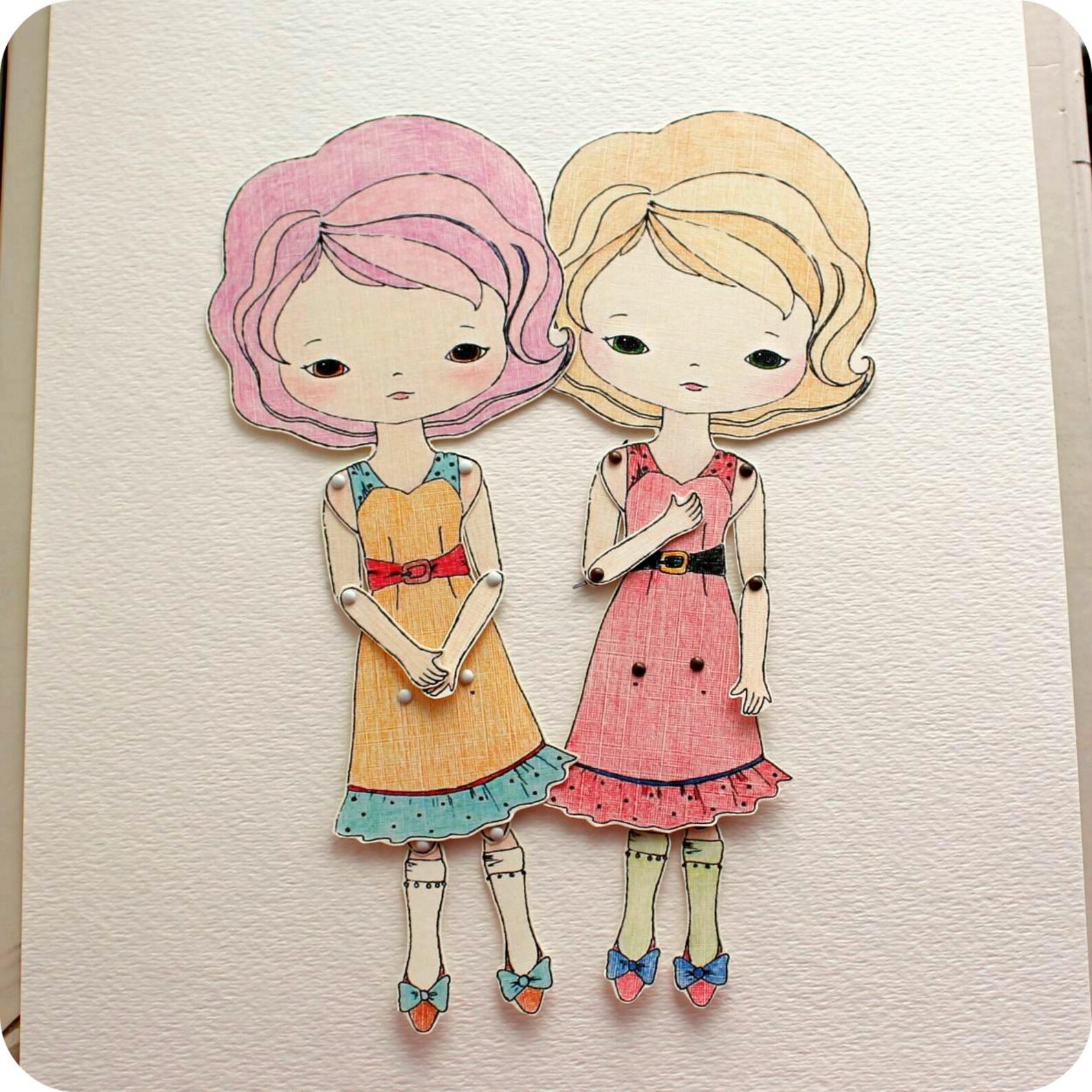 Collection of Five Colour-your-own Paper Dolls - Etsy
