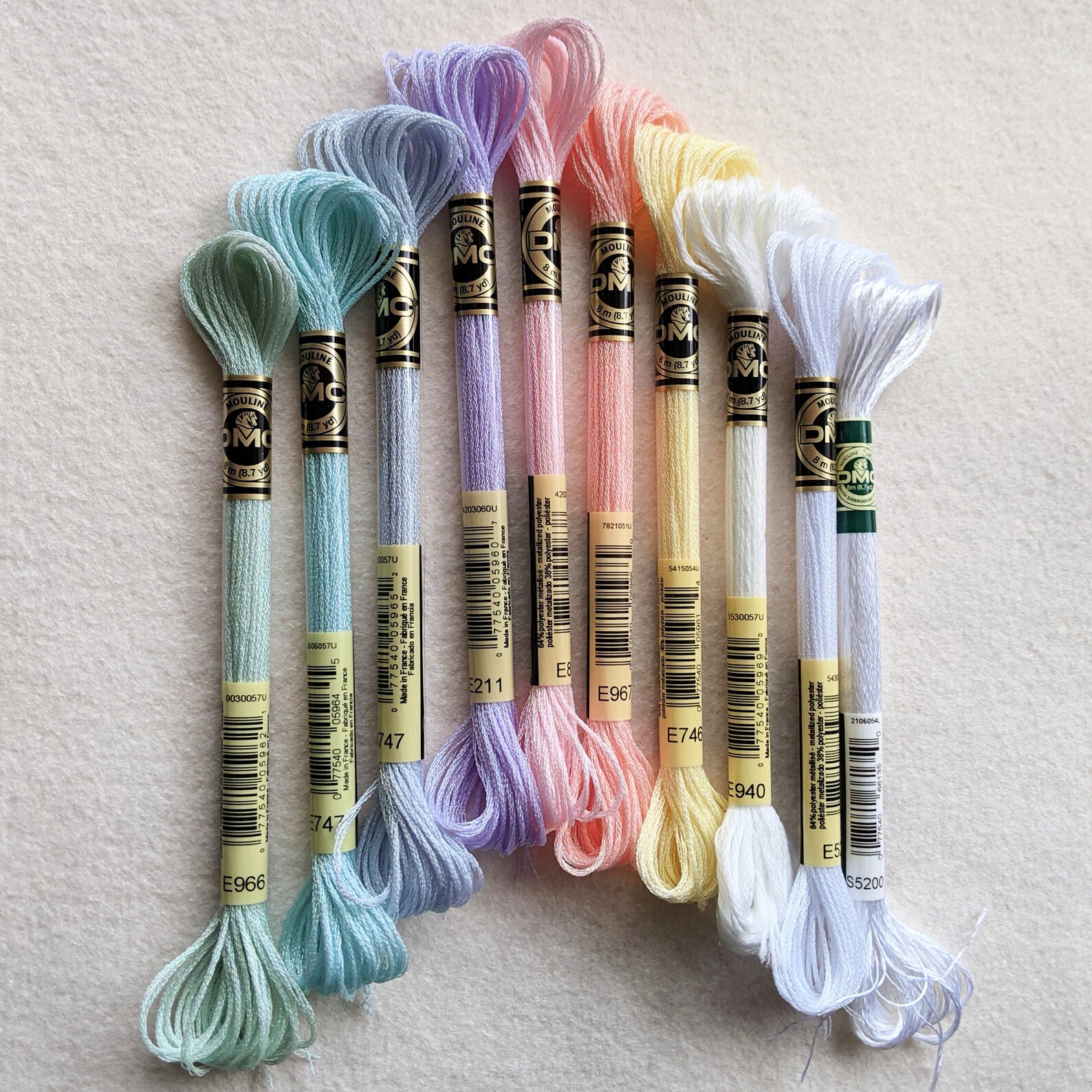 DMC Light Effects Shimmer Embroidery Thread - Pastels and Jewel Tones ...