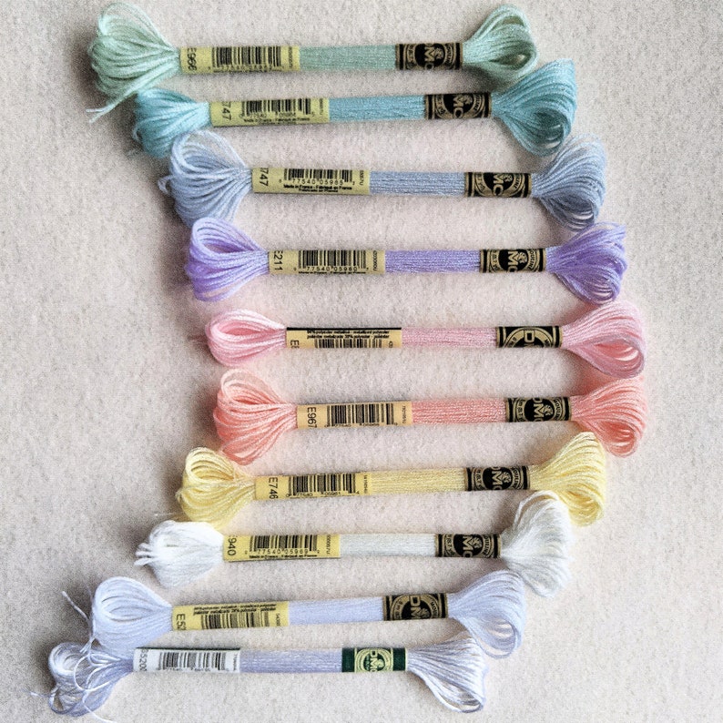 DMC Light Effects Shimmer Embroidery Thread Pastels and - Etsy