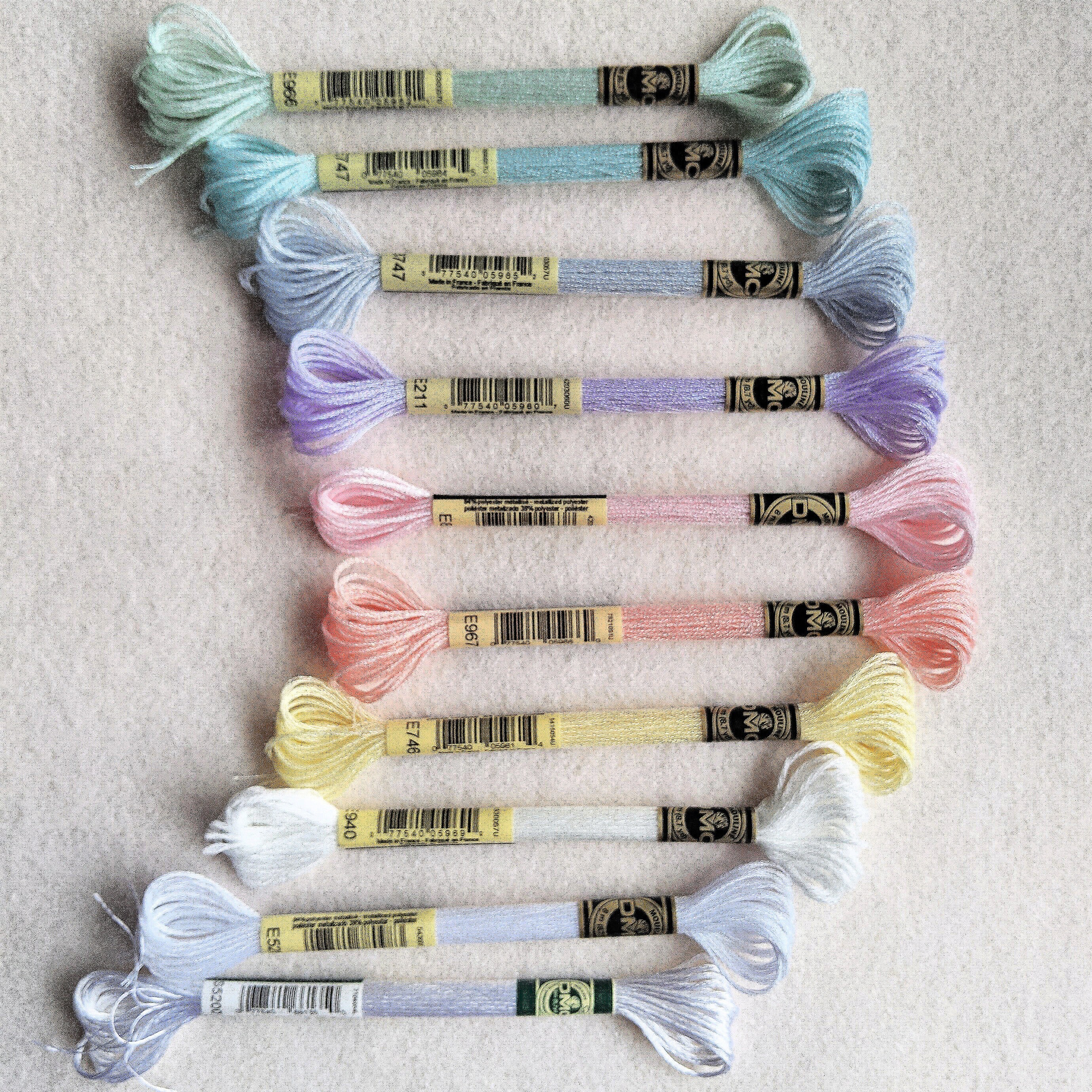 DMC Light Effects Shimmer Embroidery Thread - Pastels and Jewel Tones ...