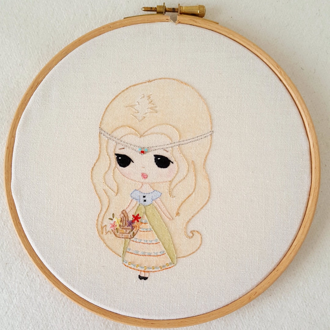Embroidered Princess Pdf Embroidery Pattern - Instant Download - Etsy