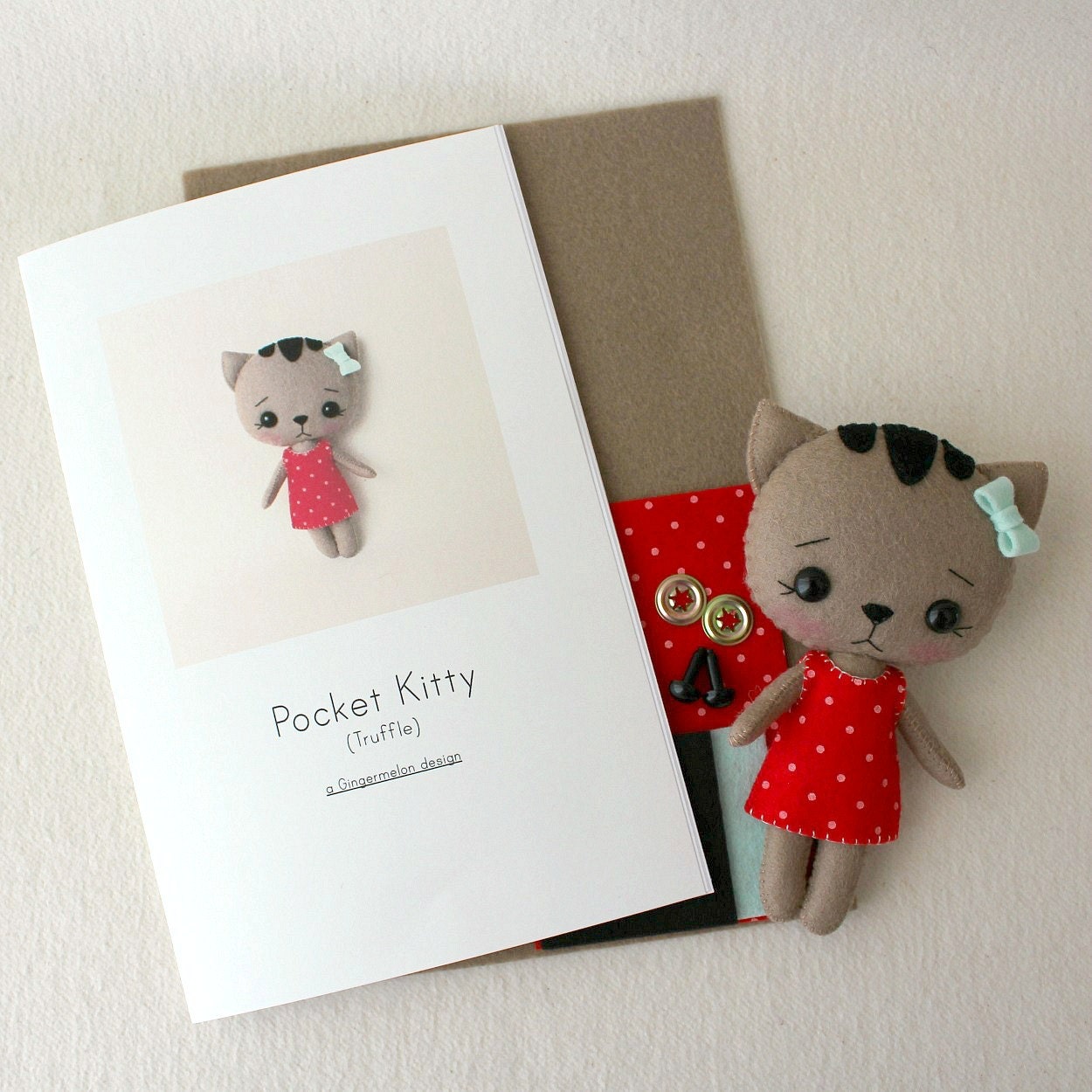 Truffle Pocket Kitty Pattern Kit - Etsy