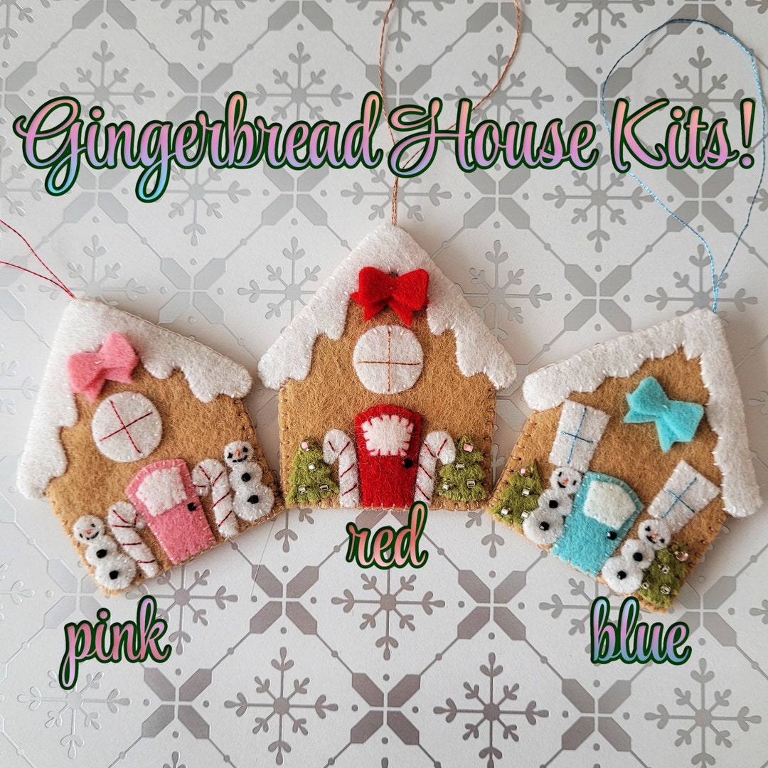Gingerbread House Kits - Pink, Red or Blue - Etsy