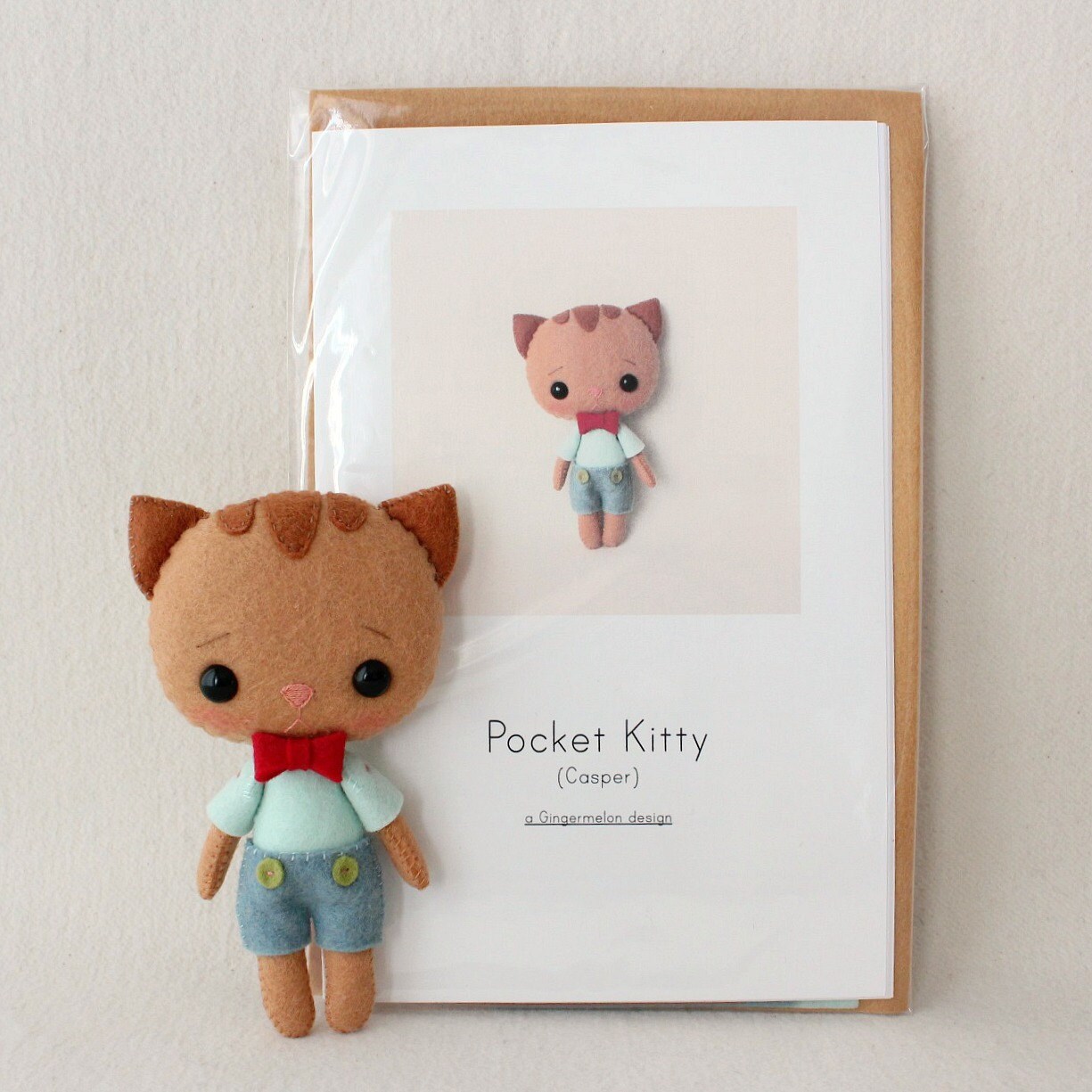 Casper Pocket Kitty Pattern Kit - Etsy