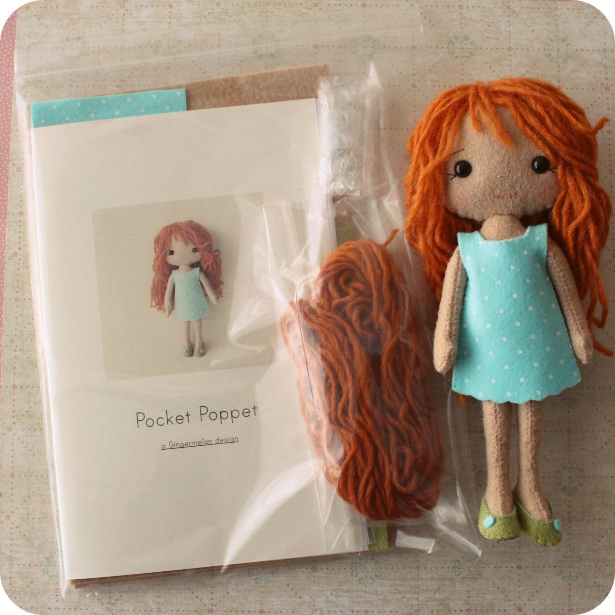 Pocket Poppet Pattern Kit Saffron | Etsy