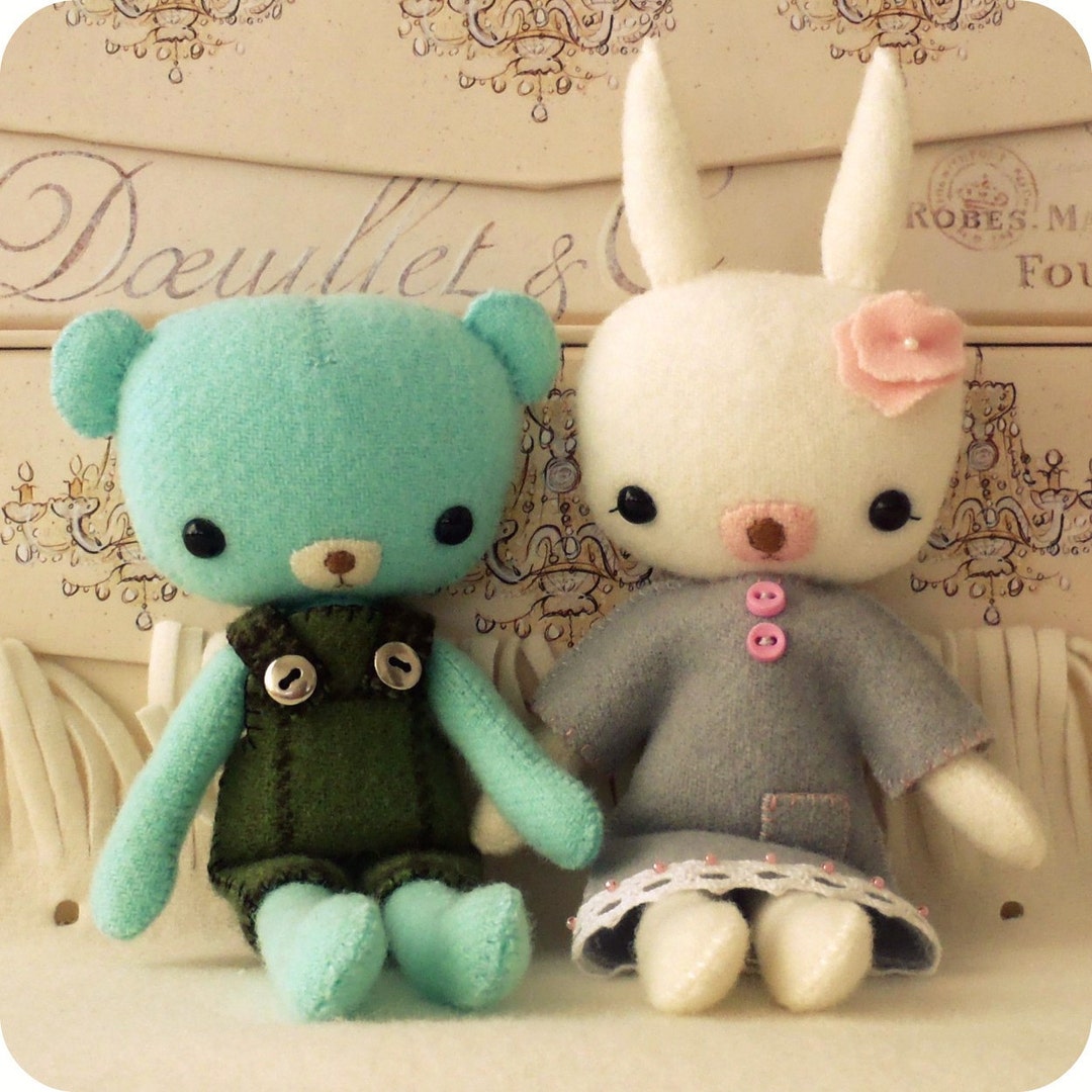 Pocket Teddy and Bunny Pdf Pattern Instant Download - Etsy