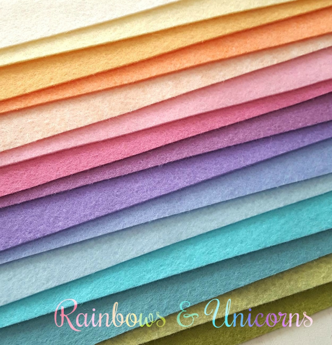 Rainbows and Unicorns Wool Blend Felt Collection - 15 6x9 Sheets - Etsy