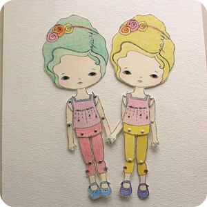 Collection of Five Colour-your-own Paper Dolls - Etsy