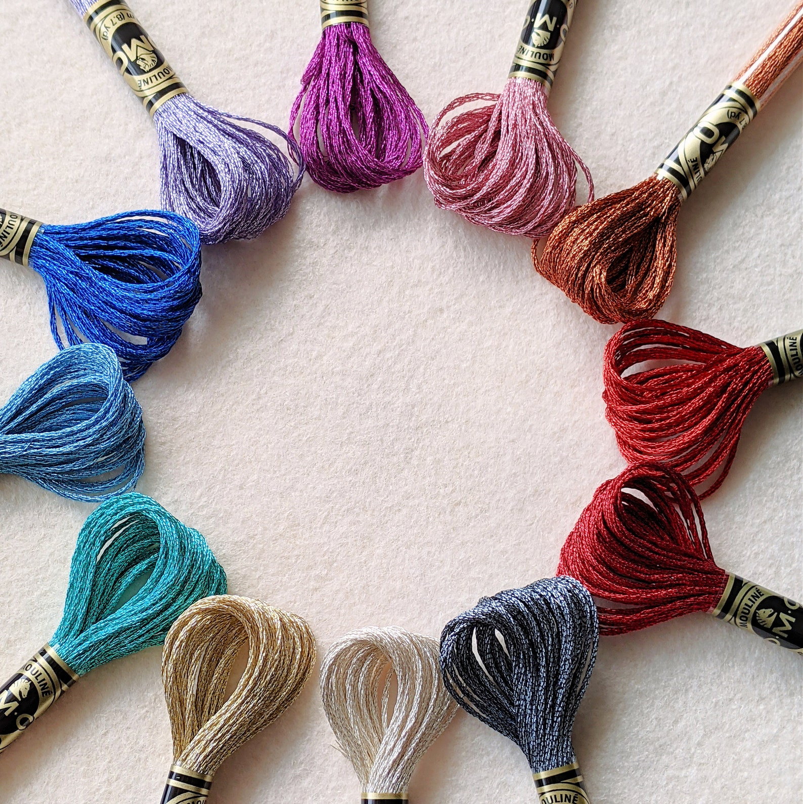 DMC Light Effects Shimmer Embroidery Thread - Pastels and Jewel Tones ...