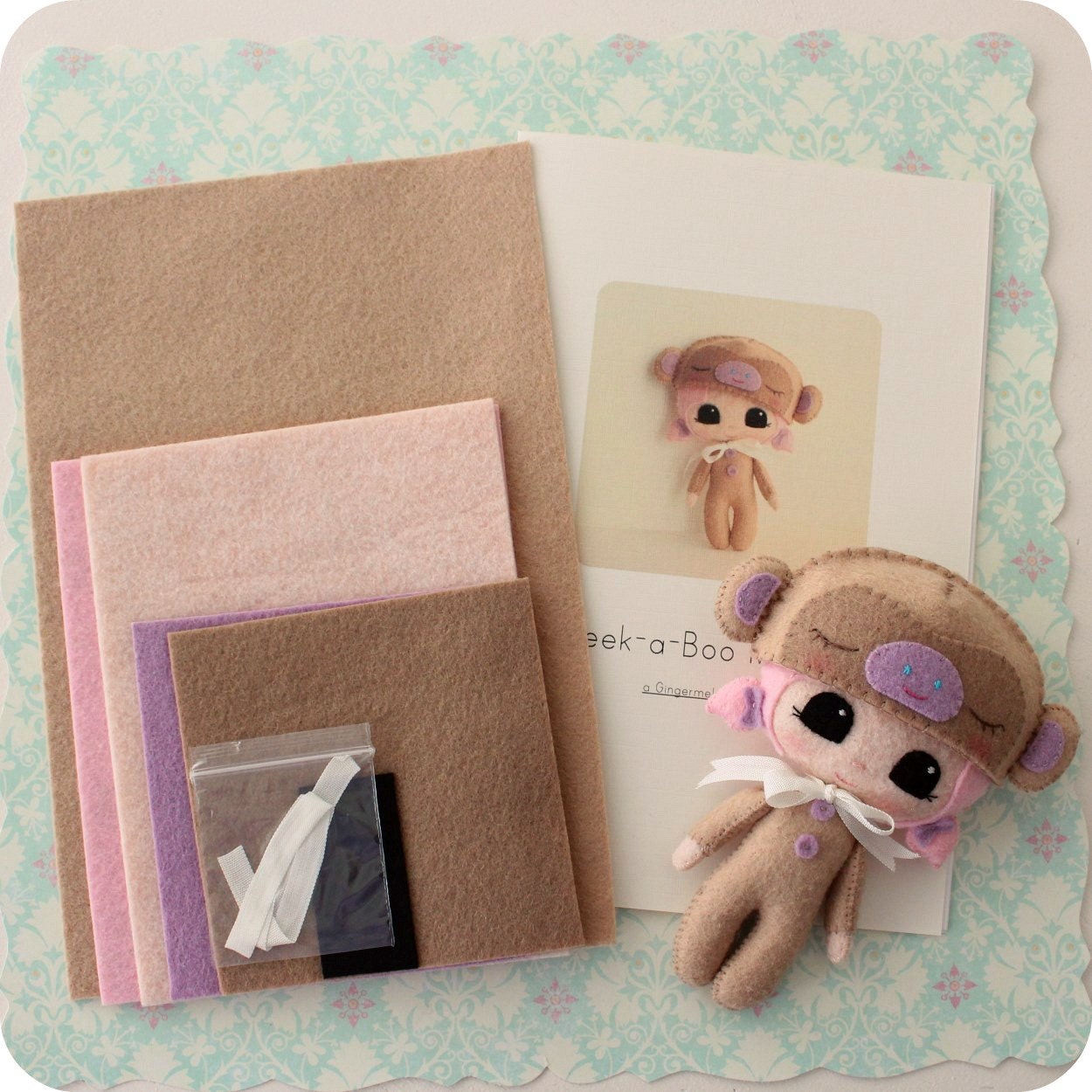 Peek-a-boo Monkey Pattern Kit - Etsy