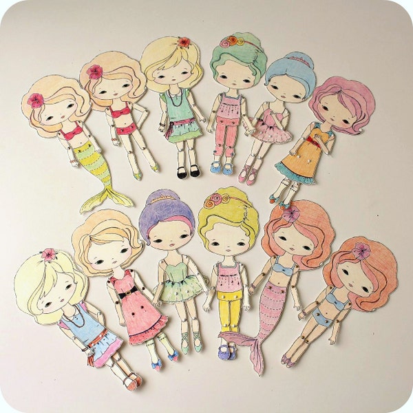 Articulated Paper Dolls - Etsy
