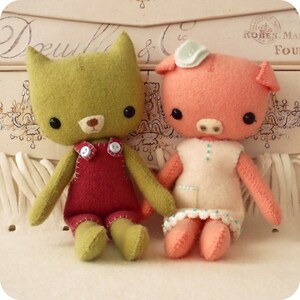 Pocket Piggy and Kitty Pdf Pattern Instant Download - Etsy