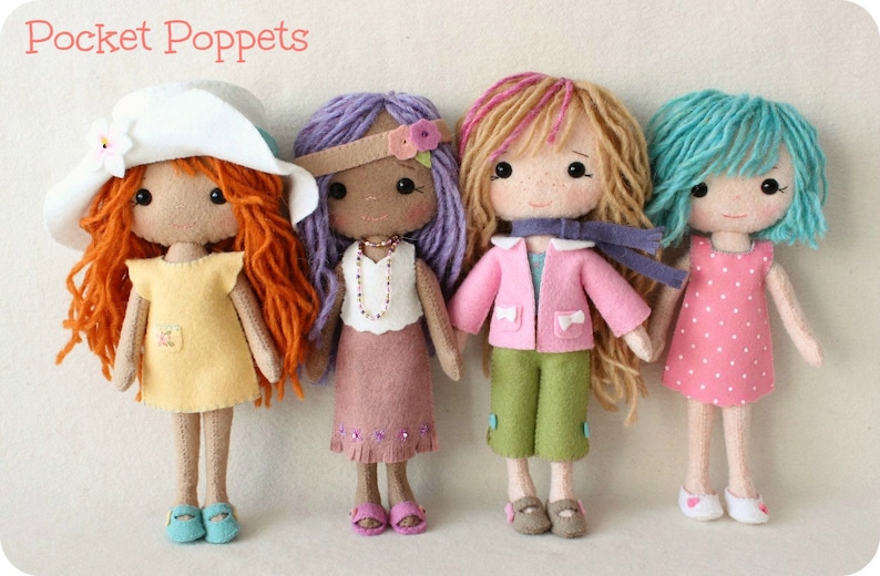 Complete Set of Pdf Patterns for Pocket Poppet Doll and Outfits - Etsy UK