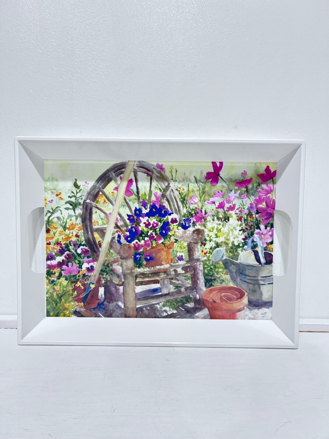 Vintage 1995 Judy Buswell Floral Garden R2S Spa Melamine Tray Made in ...