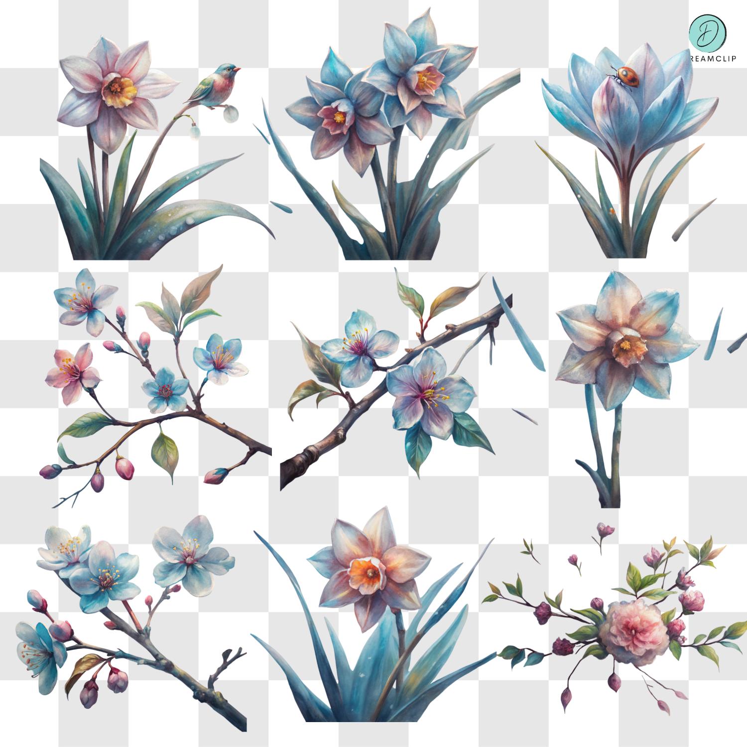 Spring Flower Watercolor Clipart Set - Instant Download - Tulips ...