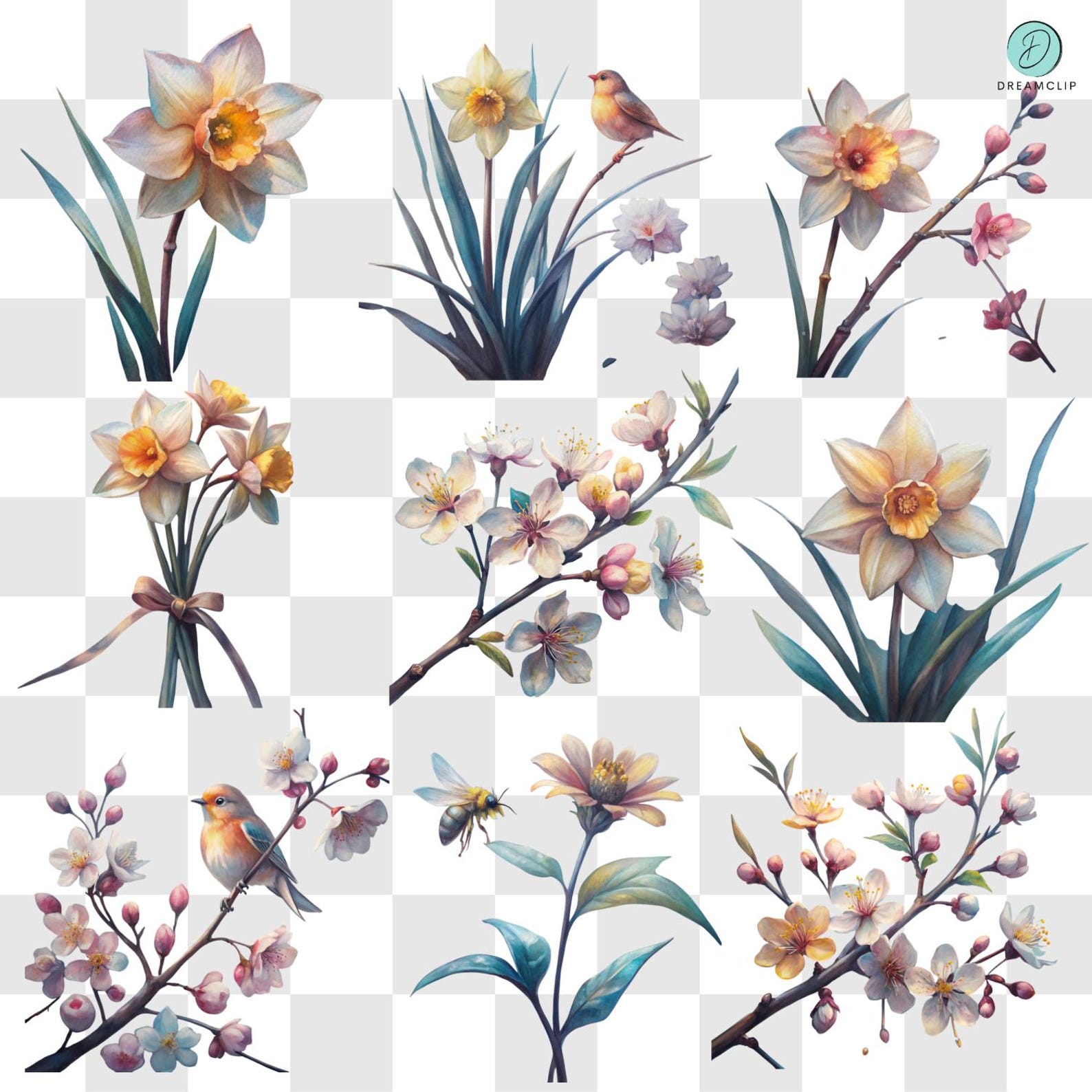 Spring Flower Watercolor Clipart Set - Instant Download - Tulips ...