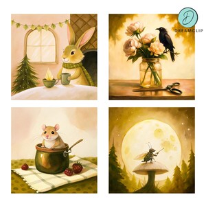 Cottagecore Animal Clipart | Forest Animals PNG | Rustic Nursery Art ...